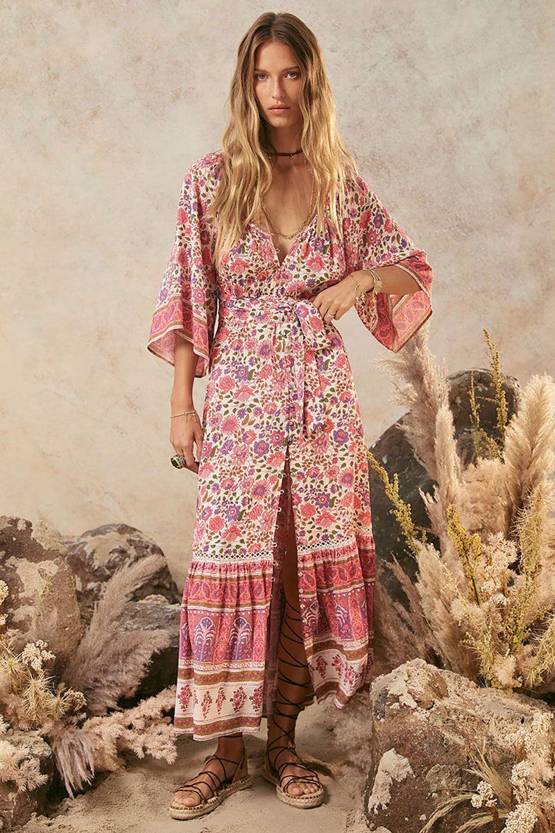 SPELL Elysian Gown in Petunia – Society Bikini Hawaii